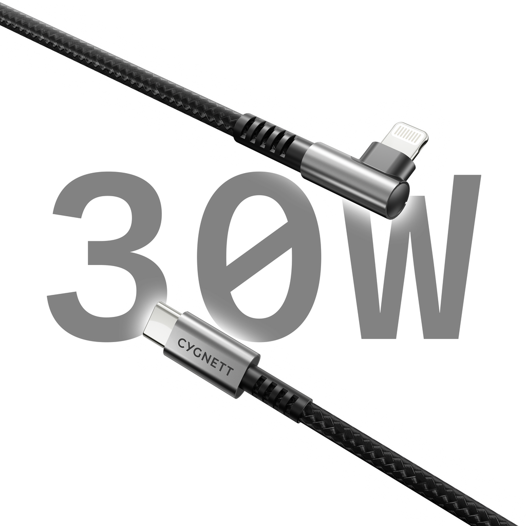 Right Angle Lightning to USB-C Cable - 1M – Cygnett UK